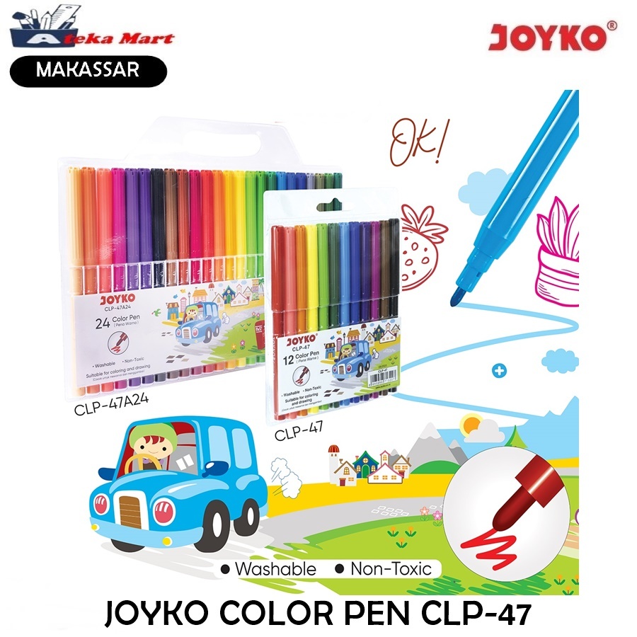 Jual JOYKO COLOR PEN CLP-47 CLP-60 SPIDOL WARNA | Shopee Indonesia