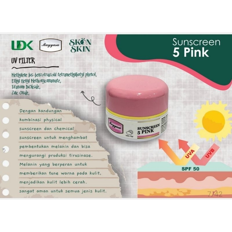 Jual sunscreen 5 pink Spf 50 + tinted | Shopee Indonesia