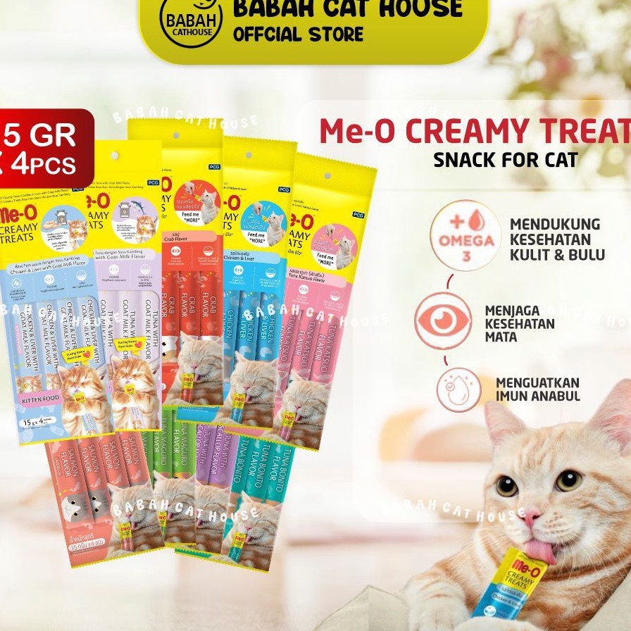 Jual 55 COD MEO CREAMY Snack Kucing Cemilan Treat Senek Kitten Camilan ...