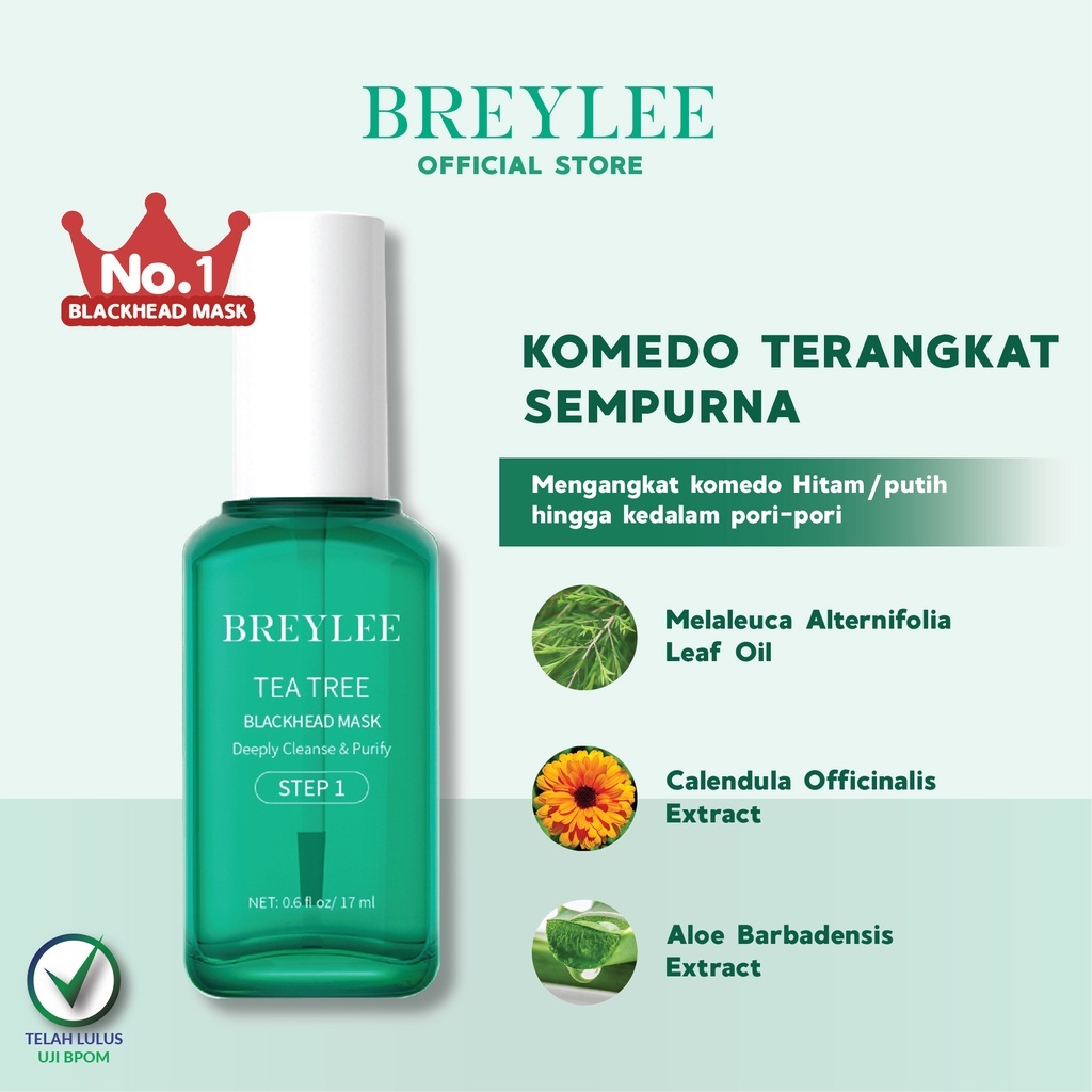 Jual BREYLEE Tea Tree Blackhead Mask (STEP 1) - Pengangkat / Pembersih ...