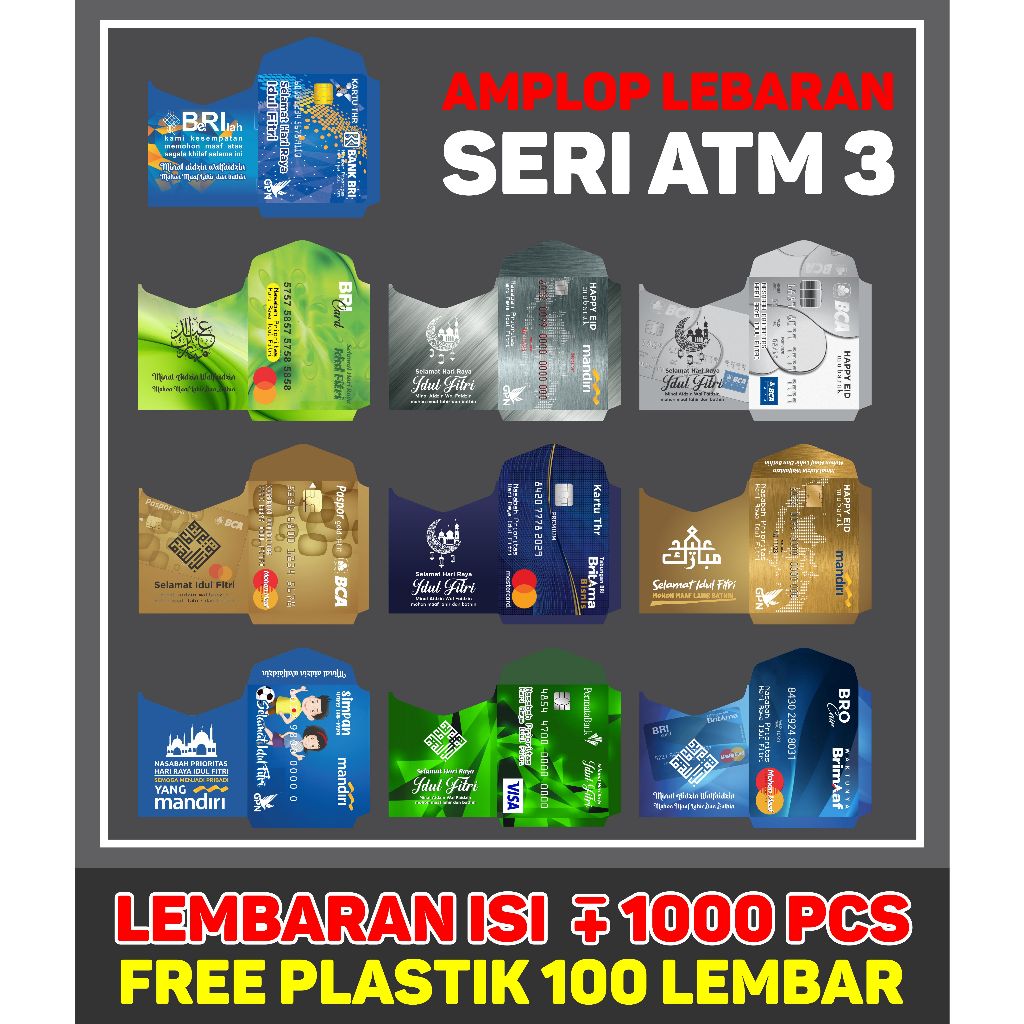 Jual amplop motif ATM, 1000 LEMBAR AMPLOP LEBARAN MEDIUM. (Lembaran ...