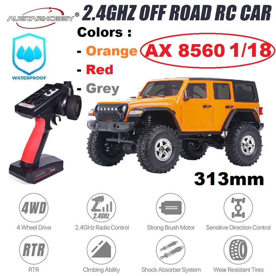 Jual AUSTAR AX8560 4WD RTR Jeep Rubicon Hard Body 1/18 Rep Clone TRX4m TRX-4m | Shopee Indonesia