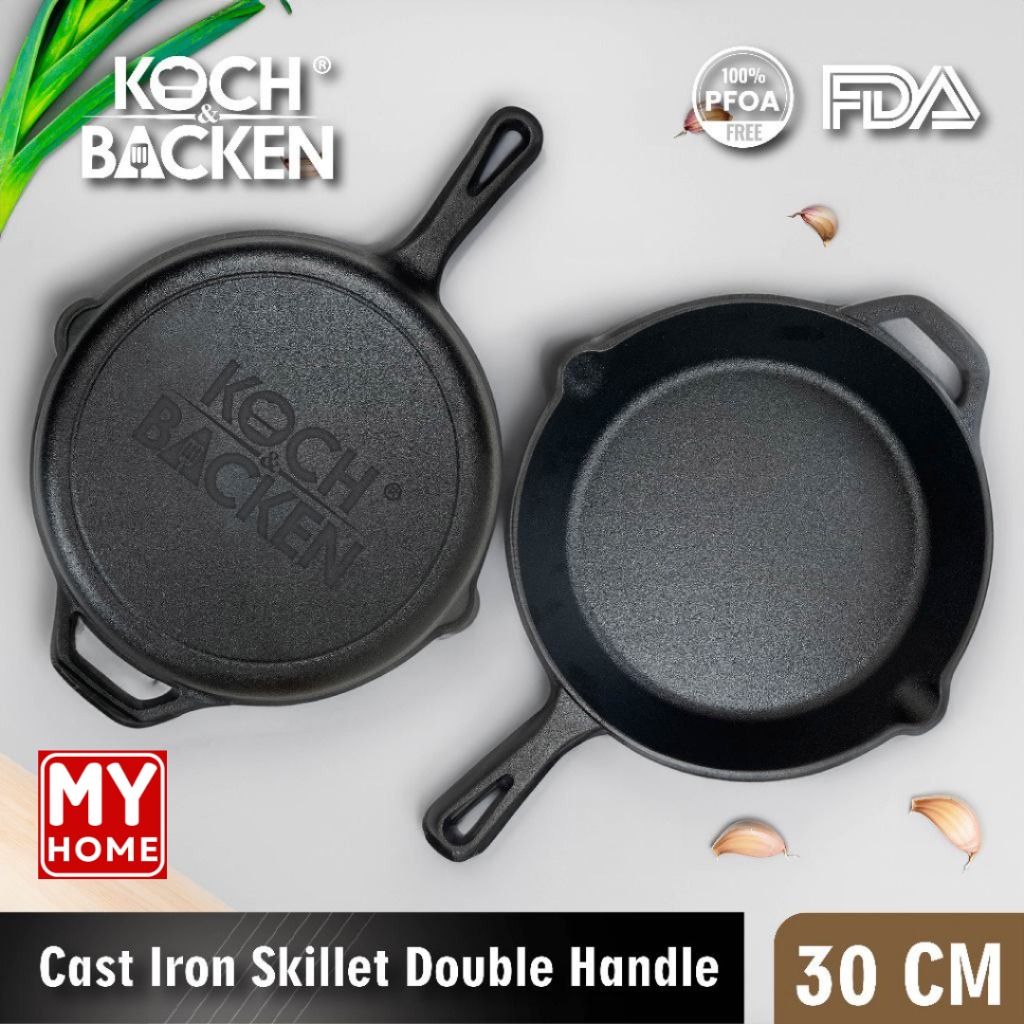 Jual KOCH&BACKEN Cast Iron Skillet 30cm - Wajan Besi Cor Anti Lengket I ...