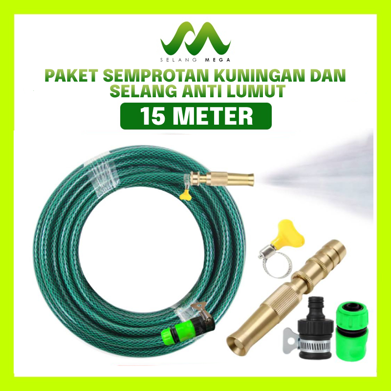 Jual MEGA Paket Selang Air 1/2 Inch 15 Meter Selang Anti Lumut Tebal ...