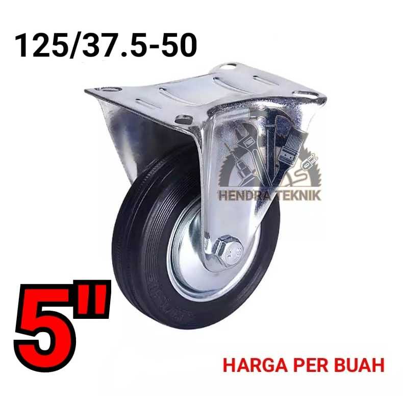 Jual RODA KARET HITAM MATI 5 IN RODA ETALASE FIXED 5 INCI RODA RIDGIT 5 ...