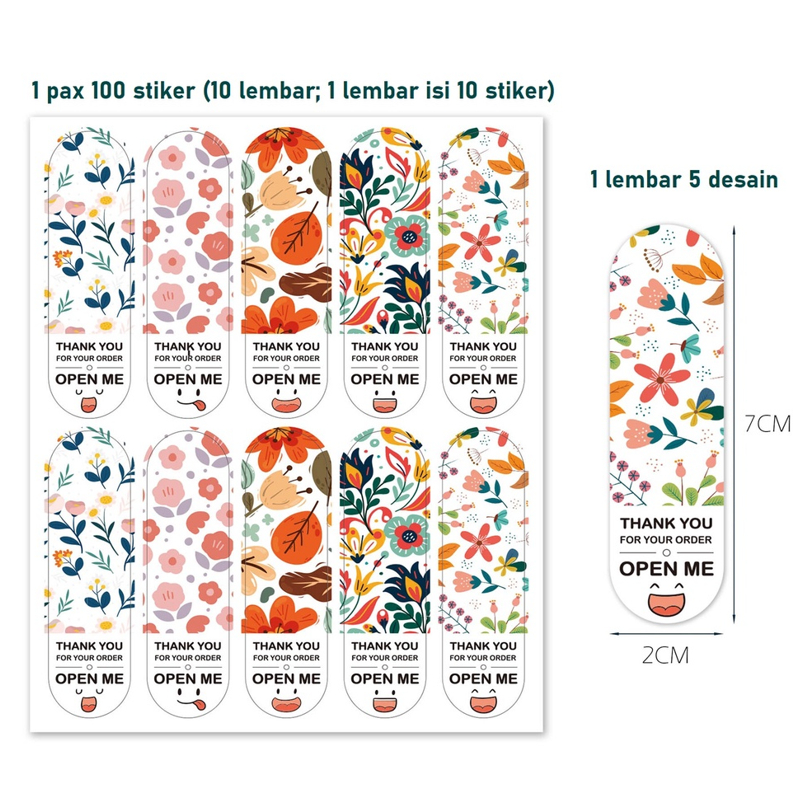 Jual Sticker Thank You Roll Isi 500pcs Stiker Terima kasih Stiker Segel ...