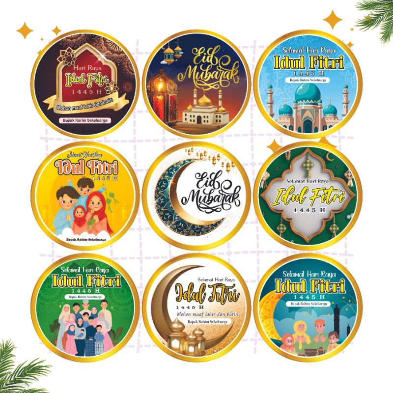 Jual (GRATIS DESAIN) Stiker ucapan lebaran Stiker lebaran Stiker box ...