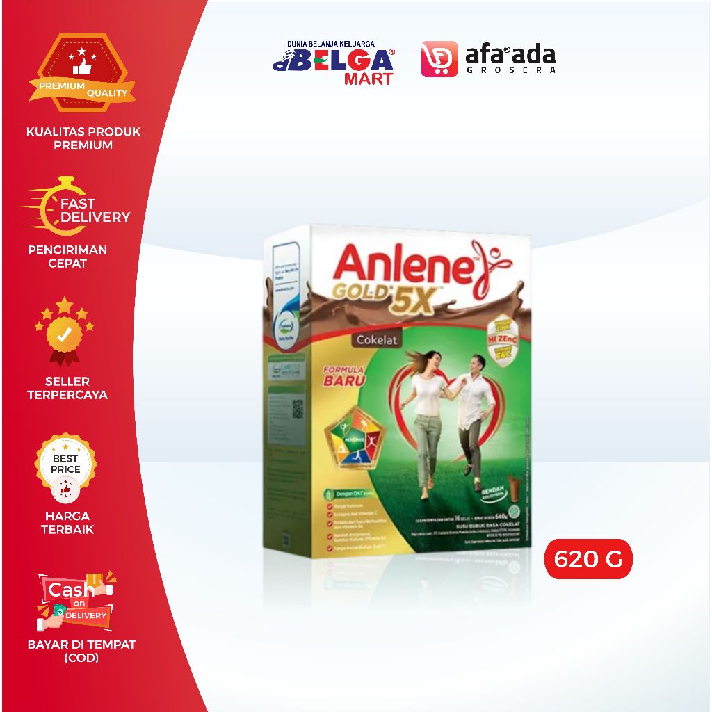 Jual ANLENE GOLD 5X Susu Bubuk Dewasa | Kemasan Box 600 gram | rasa ...