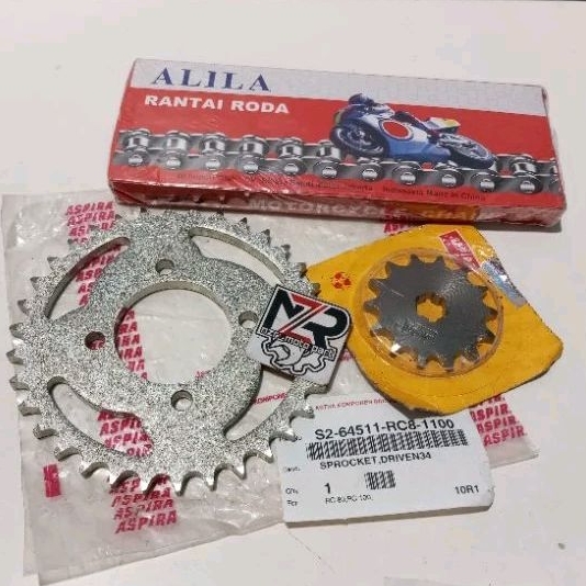 Jual GEARSET RANTE 428-14T/34T //GEAR/GIR SET RANTAI SUZUKI RC 80/RC 100/RC 110 CRYSTAL BRAVO ...
