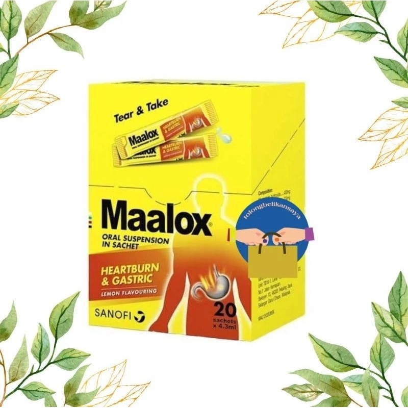 Jual Maalox oral suspension in sachet for heartburn and gastric 20 ...