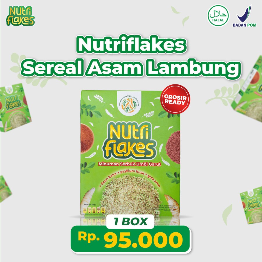 Jual NUTRIFLAKES Sereal Umbi Garut untuk Asam Lambung 1 BOX | Shopee Indonesia