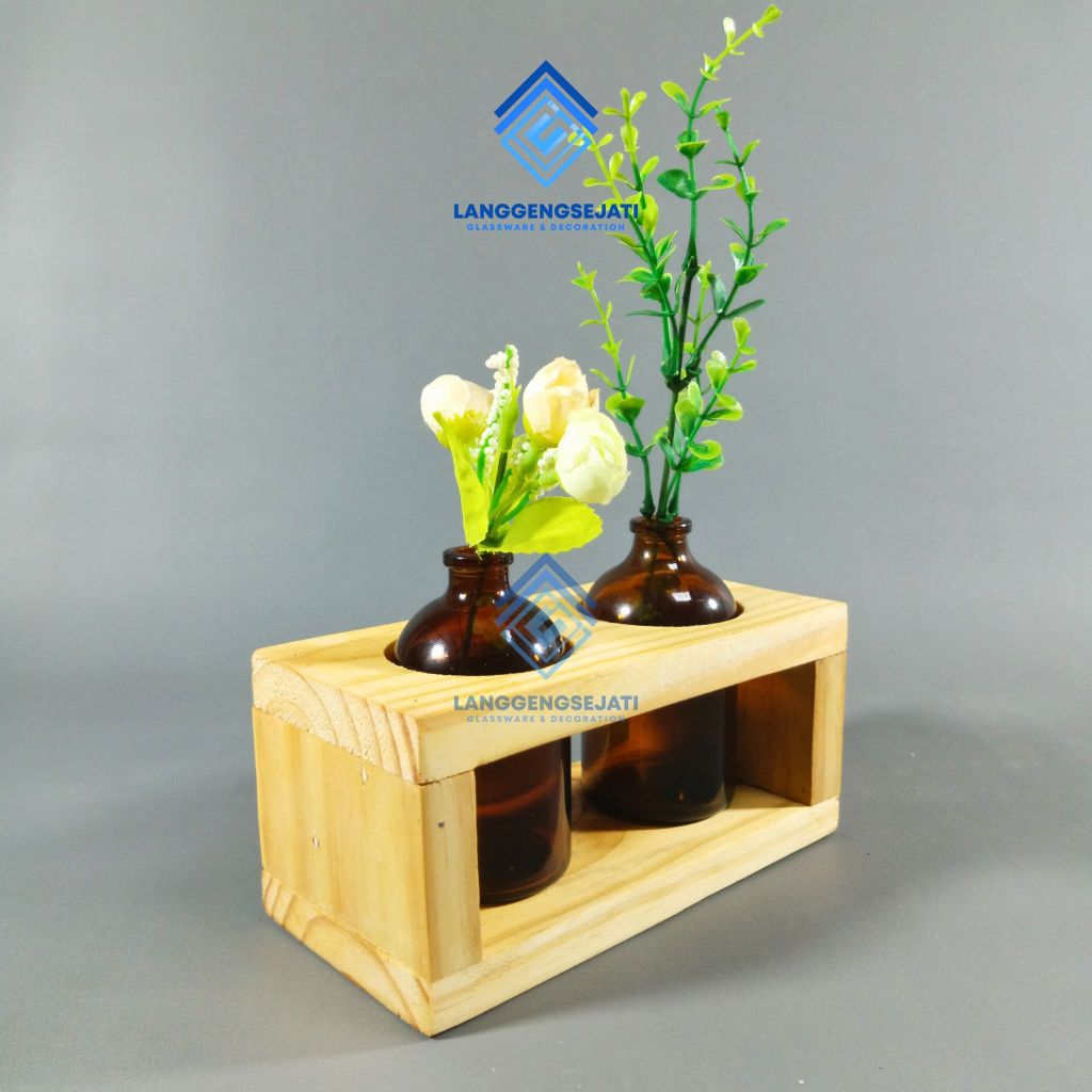 Jual PLANTER BOTOL KAYU / PROPAGATION VASE ESTETIK / INDOOR GARDEN ...