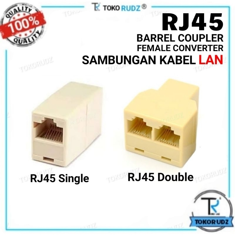 Jual Barrel RJ45 Konektor Sambungan Kabel UTP Data LAN RJ 45 8P8C ...