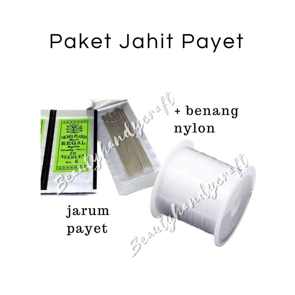 Jual Paket jahit payet jarum payet benang nylon | Shopee Indonesia