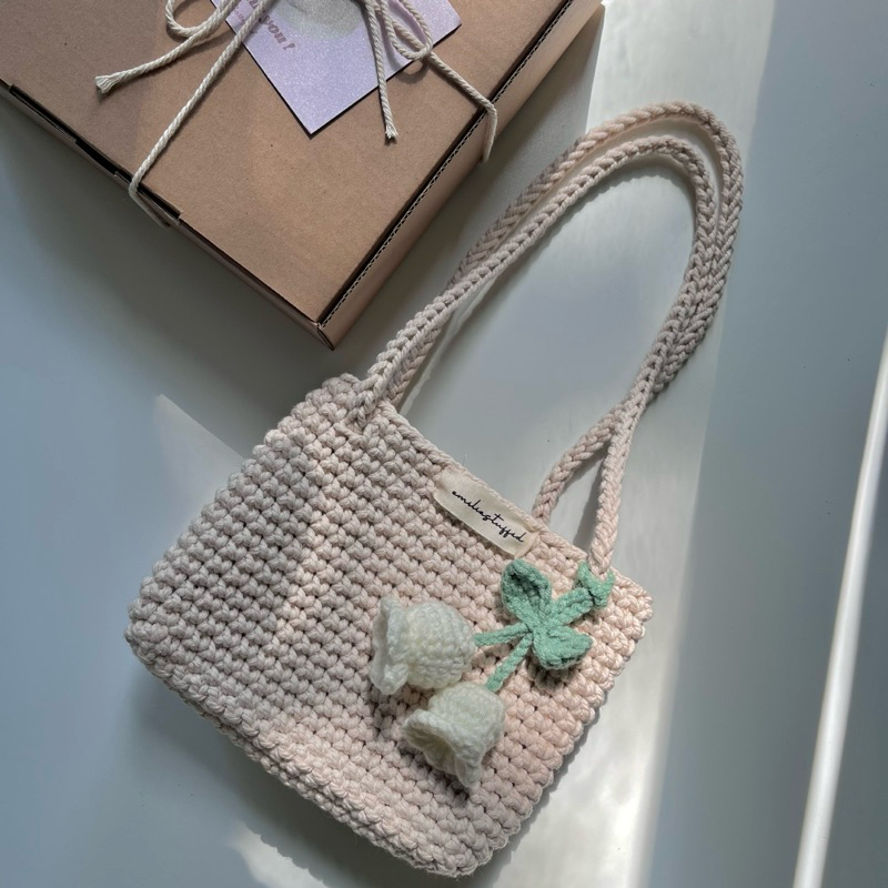 Jual Lily Crochet Bag Tas rajut handmade Tas wanita Korean Style Bag ...