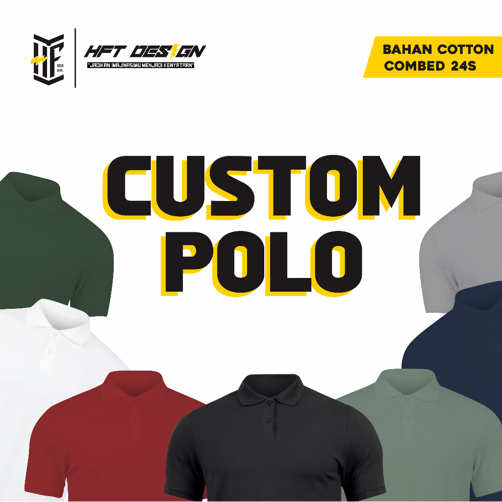 Jual Kaos Polo Premium Custom Desain Suka-Suka Cotton Combed 24s Bahan Halus Menyerap Keringat ...