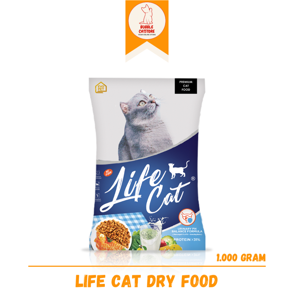 Jual Life Cat Makanan Kucing Kering All Stage Kemasan 1kg | Shopee ...