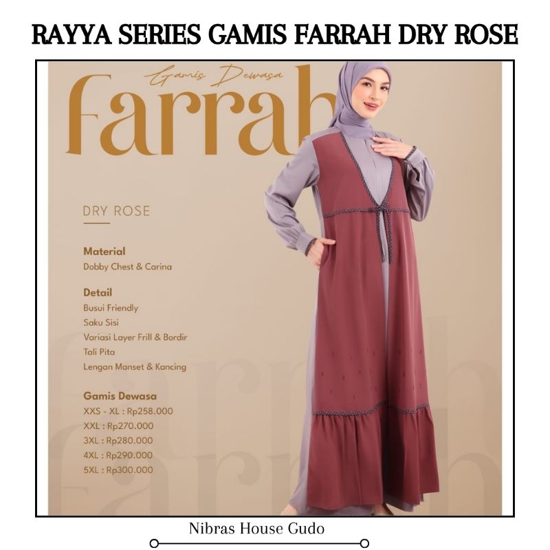 Jual RAYYA SERIES GAMIS TEBARU NIBRAS FARRAH WARNA DRY ROSE 2024 ...