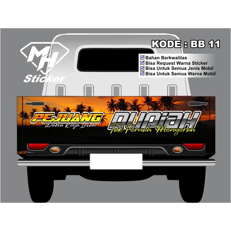 Jual STIKER DECAL BAK BELAKANG PICK UP FREE CUSTOM TULISAN PEJUANG ...