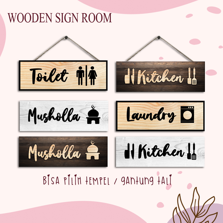 Jual Papan Tulisan Kayu Kitchen Laundry Toilet Musholla Sign Signage ...