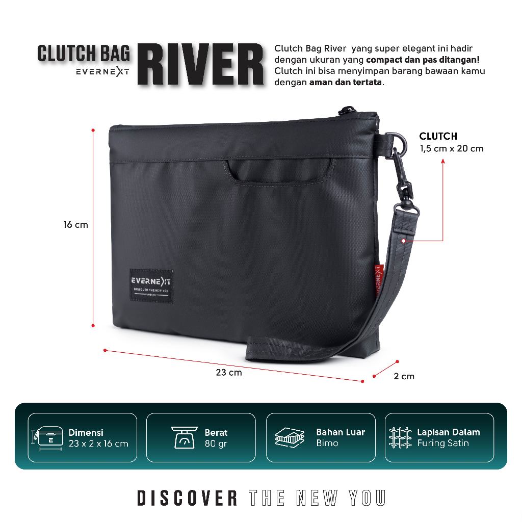 Jual Evernext - Clutch Bag Pria Waterproof Tas Tangan Pria Anti Air ...