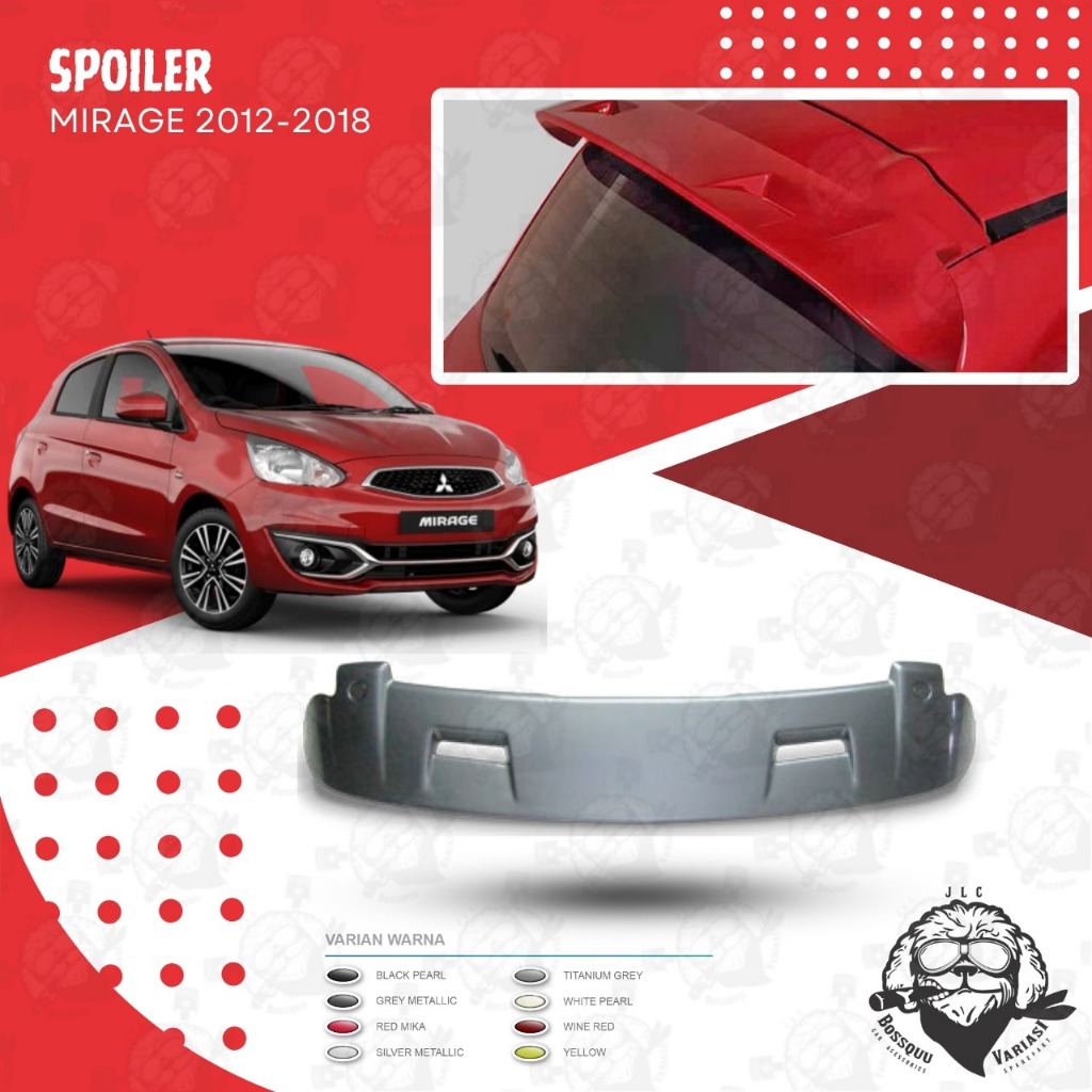 Jual SPOILER MIRAGE 2012-2018 ORIGINAL MITSUBISHI | Shopee Indonesia