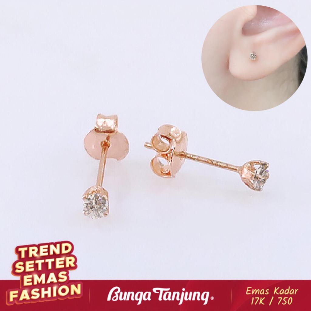 Jual ANTING TINDIK LITTLE SOLITAIRE - EMAS 17K - BUNGA TANJUNG GOLD ...