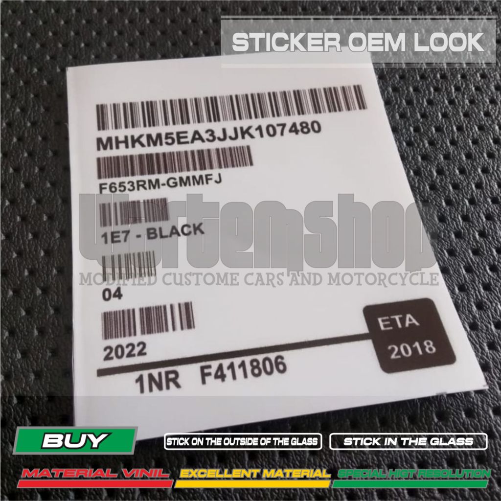 Jual Sticker Barcode Oem Look Avanza all Gen | Shopee Indonesia