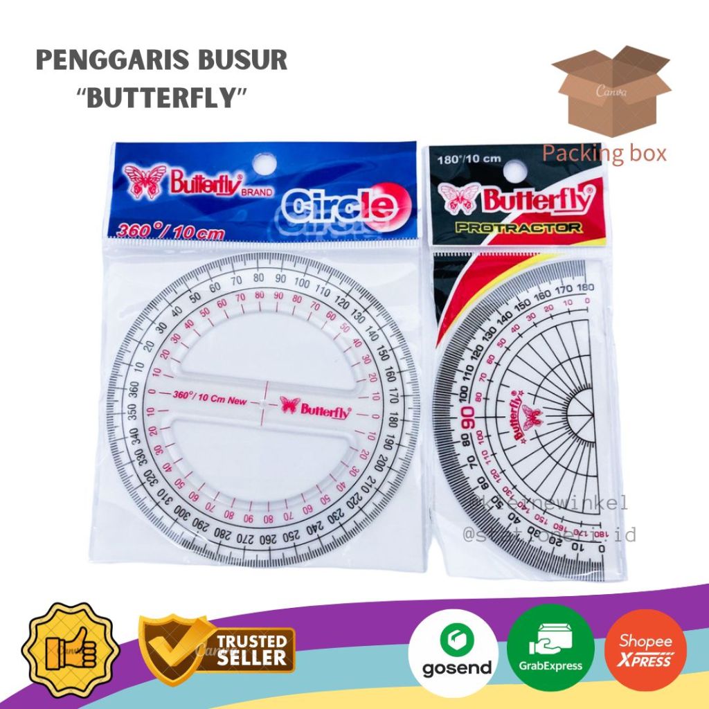 Jual Busur 360° & 180° BUTTERFLY 10 cm ECER [ 1 PCS ] | Shopee Indonesia