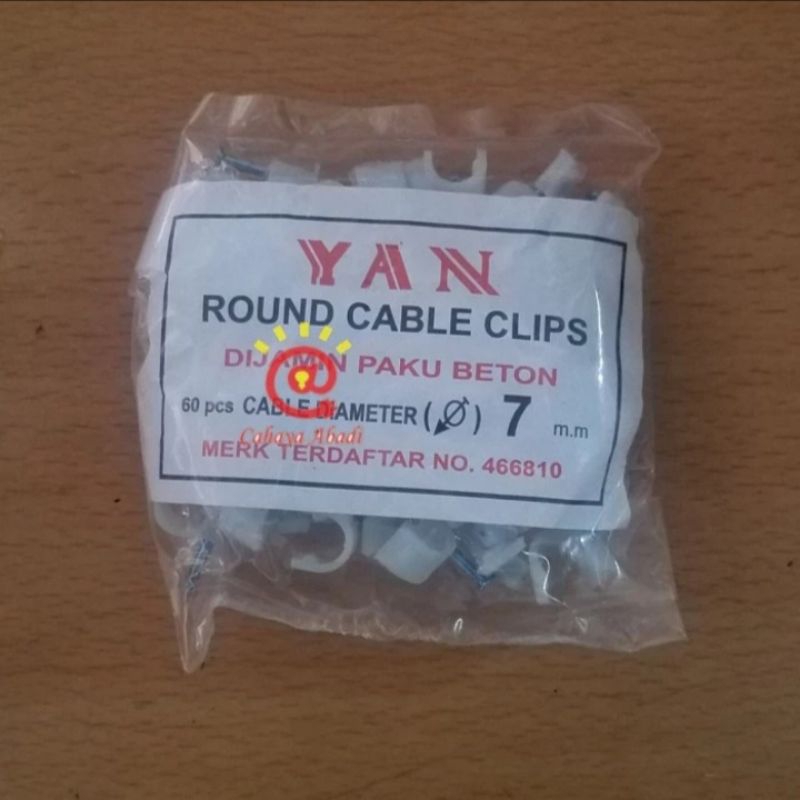 Jual Klem Kabel Listrik 7 mm / Klem Paku Beton 7mm YAN Asli Original ...