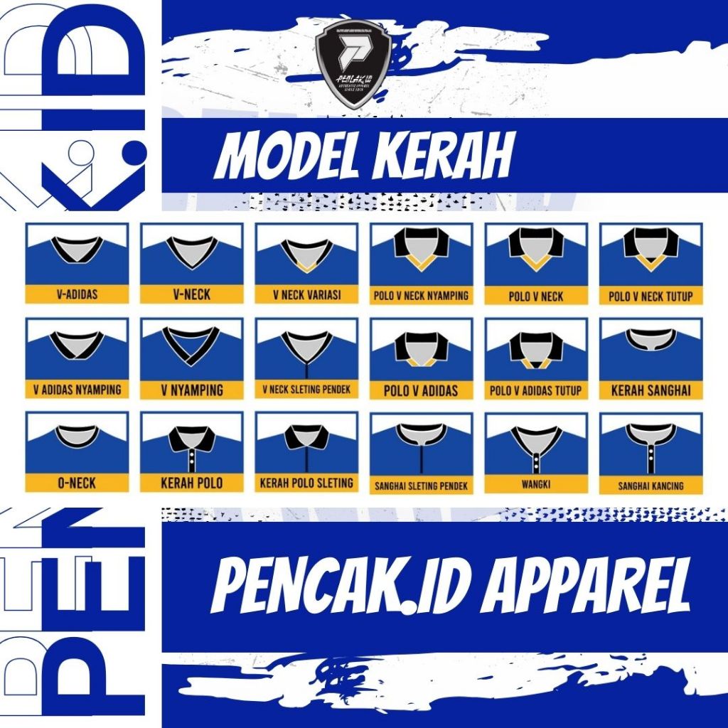 Jual Variasi Kerah Leher Jersey Custom Jersey Pencak ID Best Seller | Shopee Indonesia