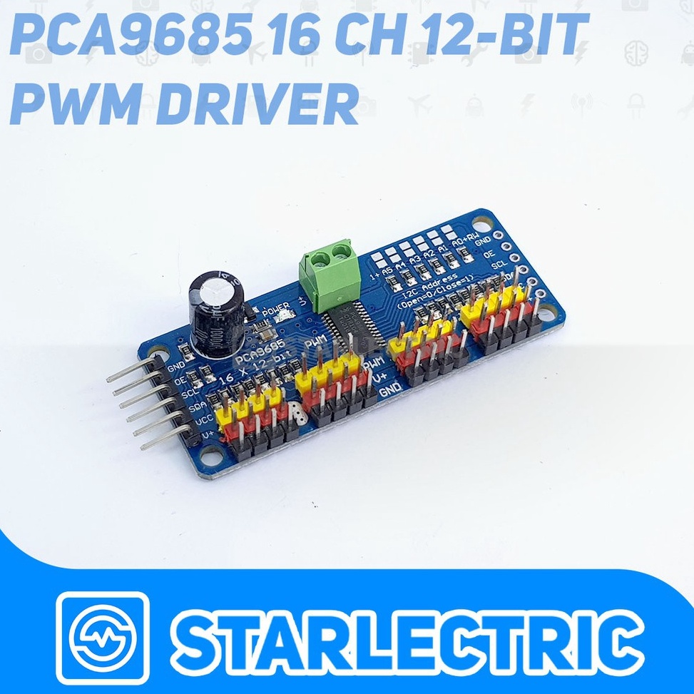 Jual ART P97X PCA9685 PCA 9685 16 Channel 12 bit PWM Servo Driver I2C Arduino | Shopee Indonesia