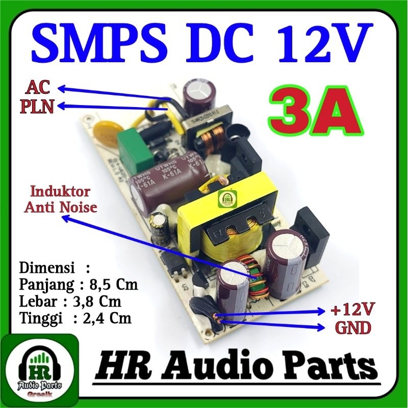 Jual Smps DC 12V 3A For Mini Amplifier / Tone Control / Equalizer dll ...