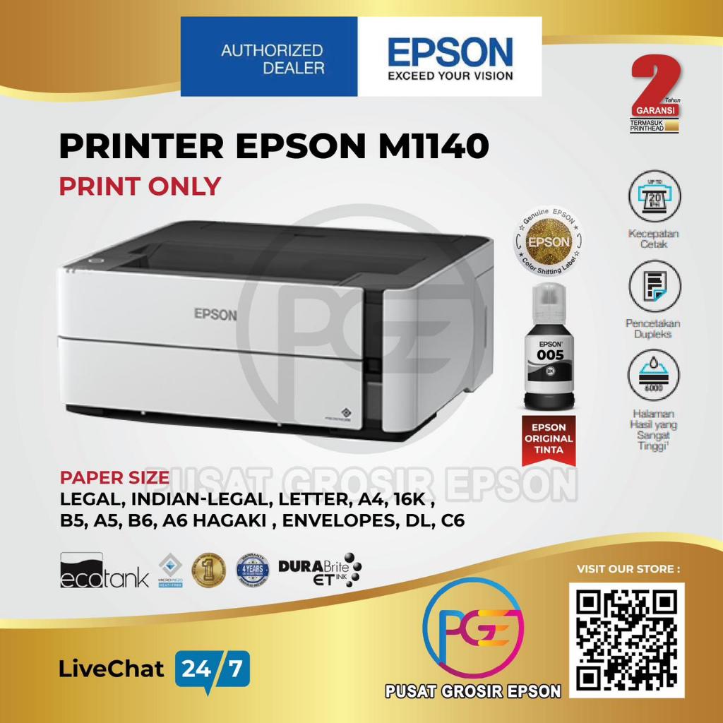 Jual EPSON EcCOTANK MONOCHROME M1140 M-1140 M 1140 Ink Tank Printer A4 ...