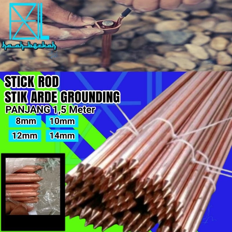 Jual Stick Rod / Stik Arde Grounding Penangkal Petir panjang 1,5meter ...