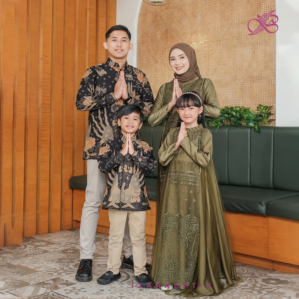 Jual ( Family Set Dress Tifana Army - Raya Collection Izarabatik ...