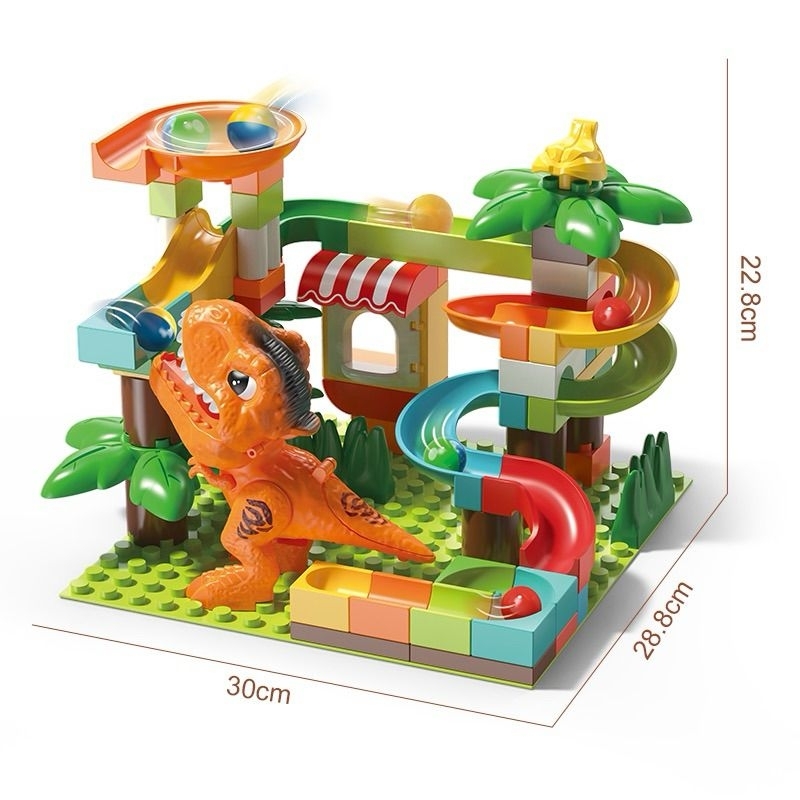 Jual compatible Duplo Feelo Marble Run Dinosaurus slide building blocks ...