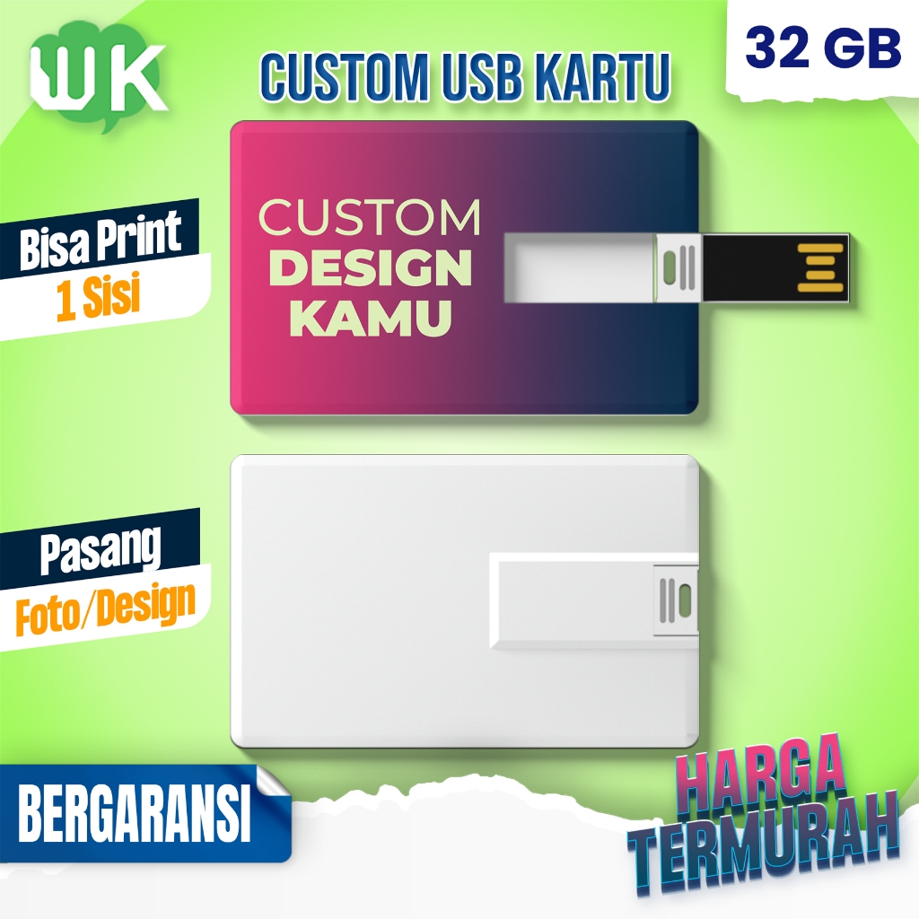 Jual Flashdisk Kartu 32 GB Custom - Flashdisk ID Card - USB Custom 1 ...