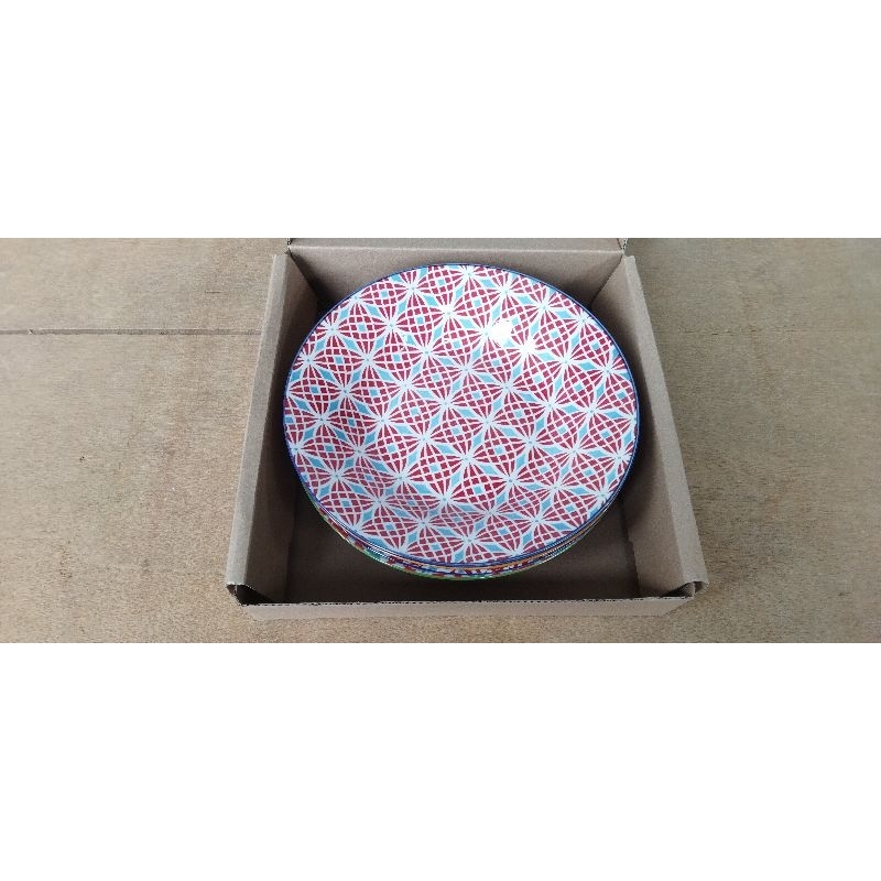 Jual Piring Makan Piring Lontong Piring Ceper Motif Batik Bunga set 3 ...