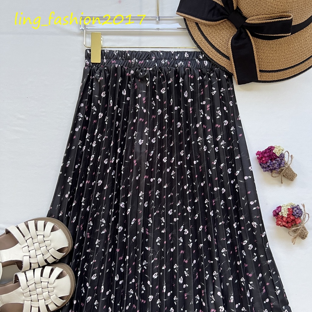 Jual ROK PLISKET WANITA KOREAN STYLE/ROK PLISKET PAYUNG MOTIF BUNGA ...