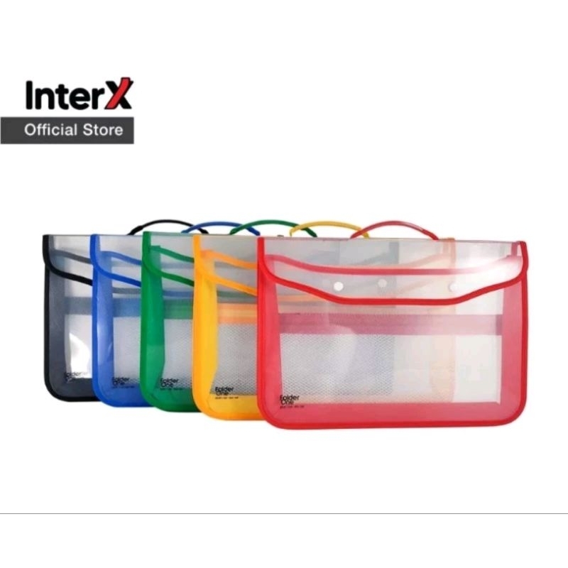 Jual map plastik kancing 2 jaring folio Zipper school bag/map tenteng ...