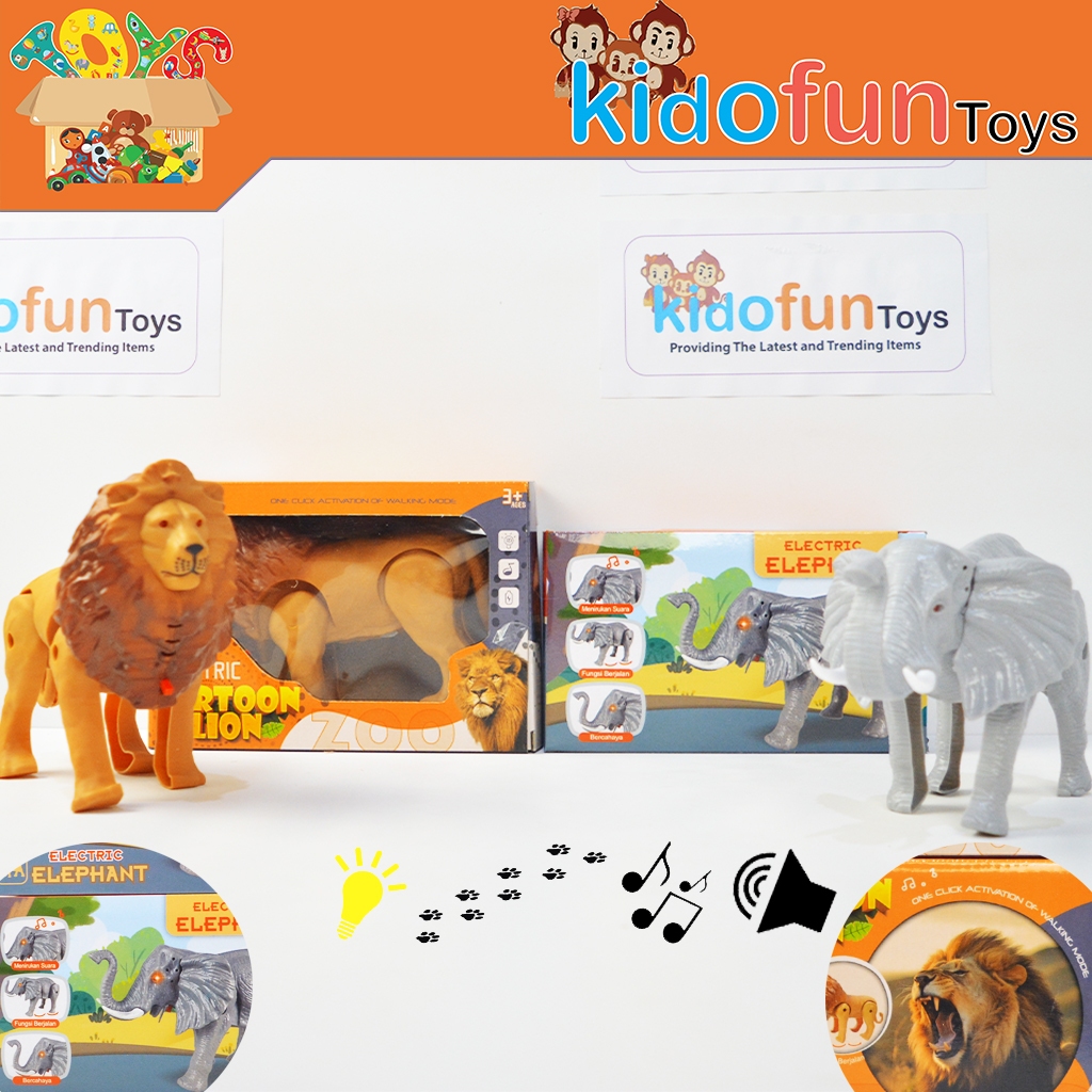 Jual Mainan Gajah / Singa / Sapi Berjalan Baterai Electric Elephant ada ...