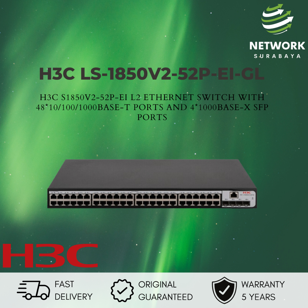 Jual H3C LS-1850v2-52P-EI-GL 48 Gigabit 4 SFP Port L2 Manage Switch ...