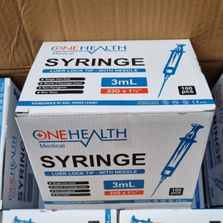 Jual Syringe 3cc ONEHEALTH. Spuit 3 cc 3ml ONE HEALTH. 3 ml OneHealt ...
