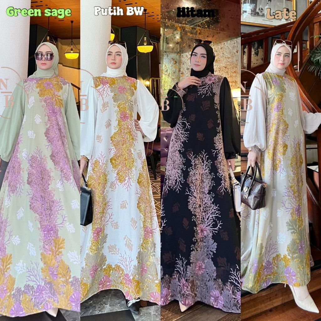 Jual Gamis Set Hijab Terbaru 2024 Kekinian Baju Wanita Lebaran Model ...