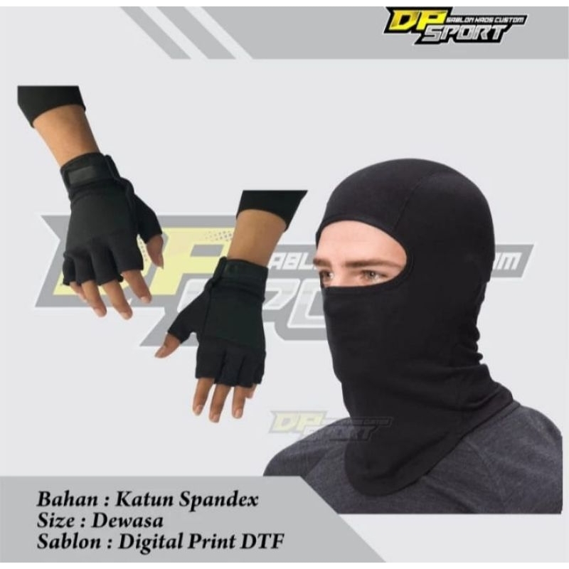 Jual Paket Hemat Masker Buff Ninja Full Face Dan Sarung Tangan Motor ...