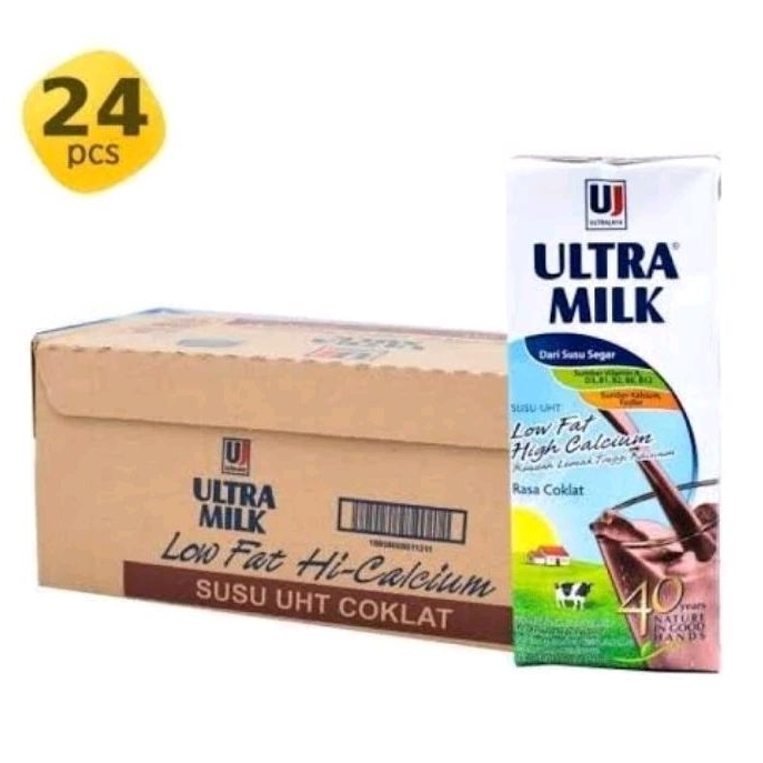 Jual ULTRA MILK COKLAT LOW FAT KARTON ISI 24X250mL | Shopee Indonesia