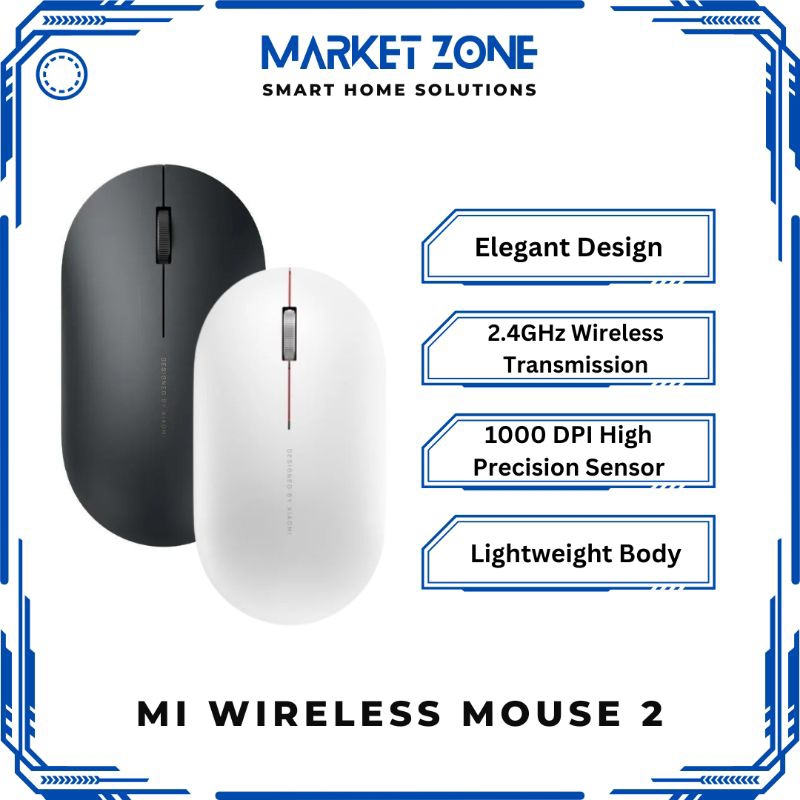 Jual Mi Wireless Mouse 2 Portable 2.4GHz 1000DPI Optical | Shopee Indonesia