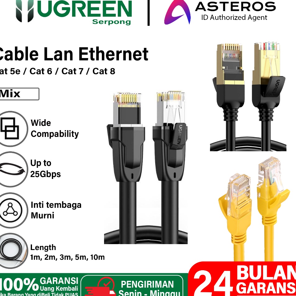 Jual NEW PROMO UGREEN Belden Comscope Kabel LAN Ethernet Internet RJ45 Cat5e Cat6 Cat7 Cat8 UTP ...