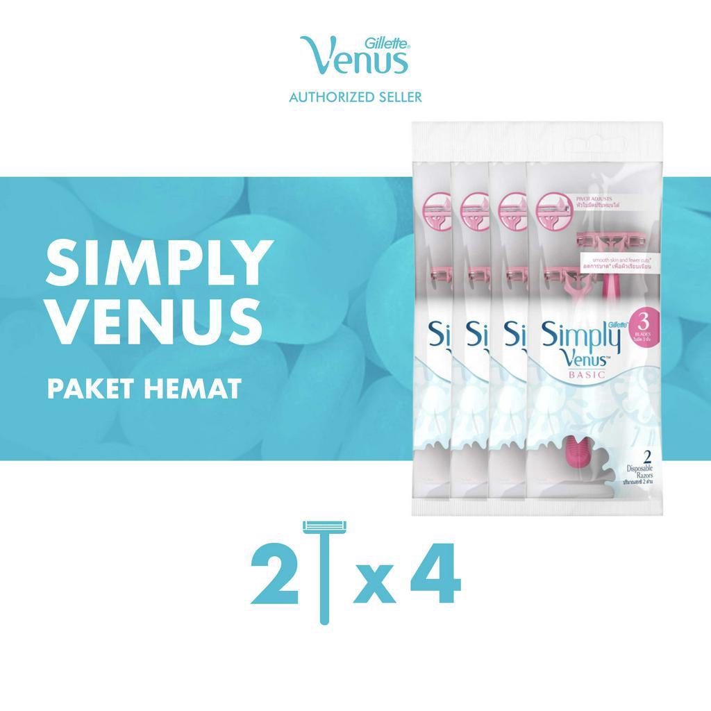 Jual PAKET INSTAN Gillette Venus Alat Cukur Wanita Simply Venus Basic ...